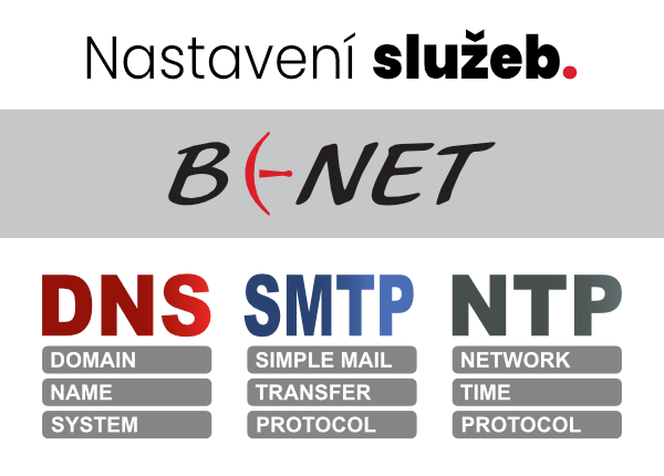 Nastavení DNS, SMTP, NTP - V síti BNET Internet